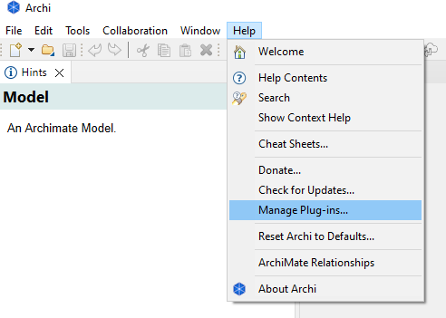 2.1.1. Setting up and configuring Archi and the plug-in - Nbility Model